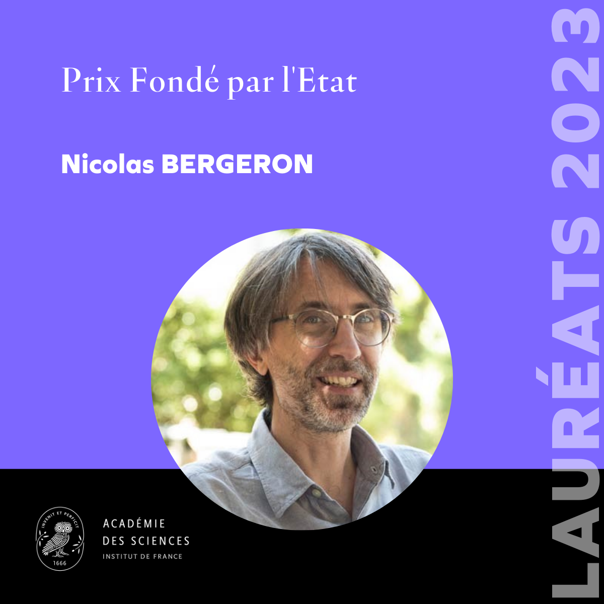 Nicolas Bergeron, lauréat du prix Fondé par l’État de l’académie des ...
